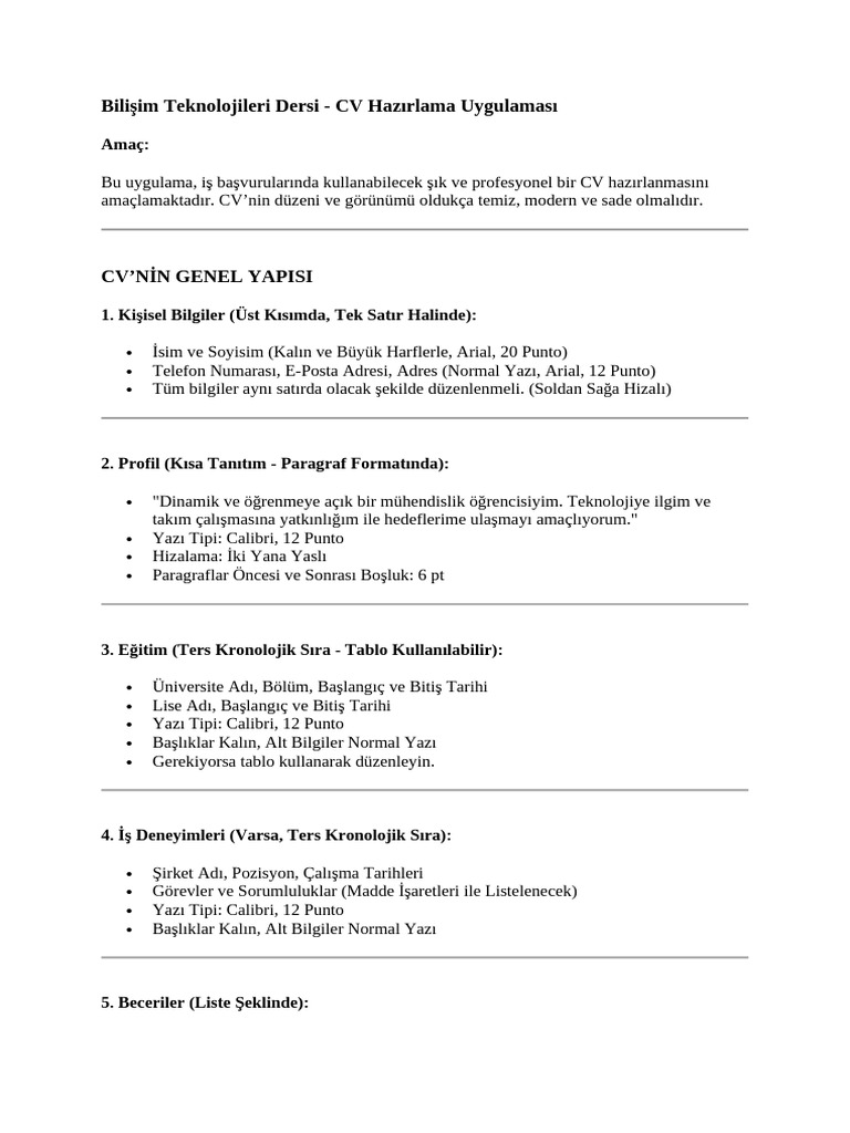 CV Uygulama | PDF