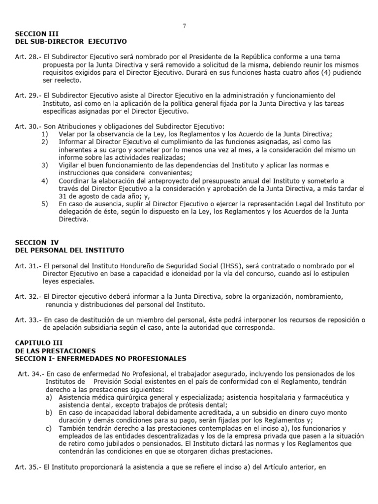 Base Legal Pilares IHSS | PDF
