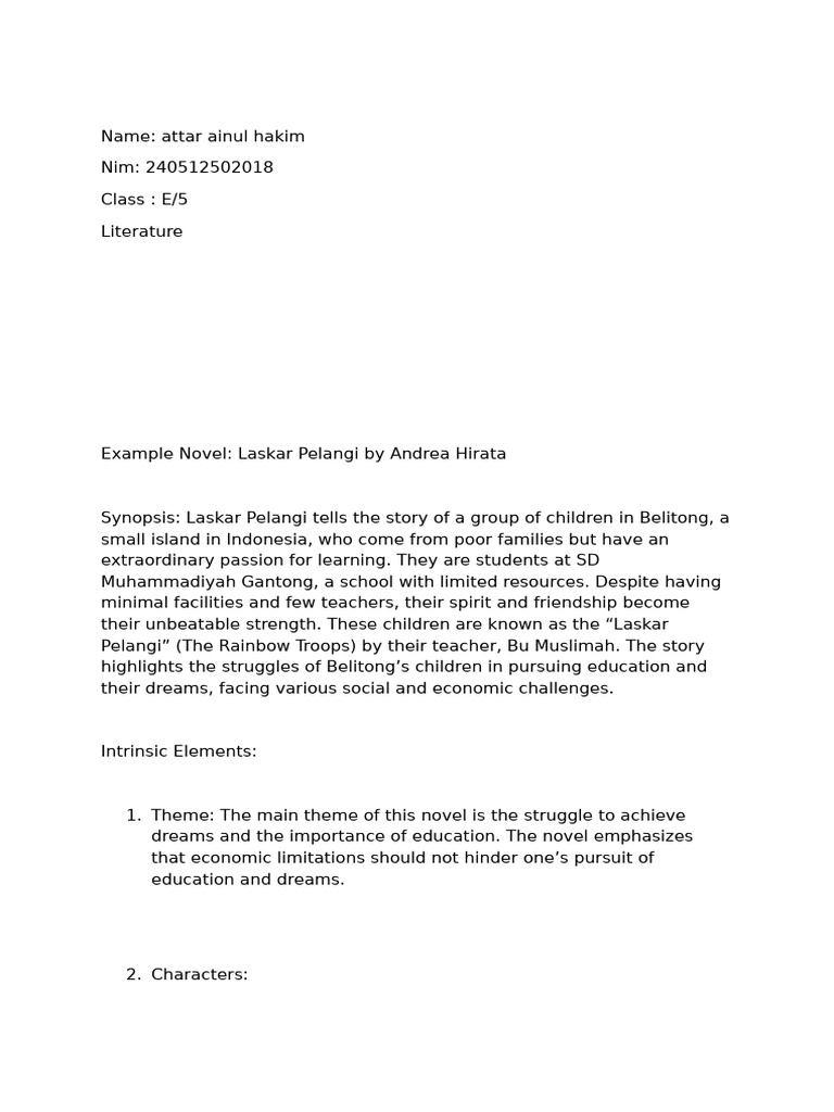 Attar Ainul Hakim (240512502018) Literature | PDF