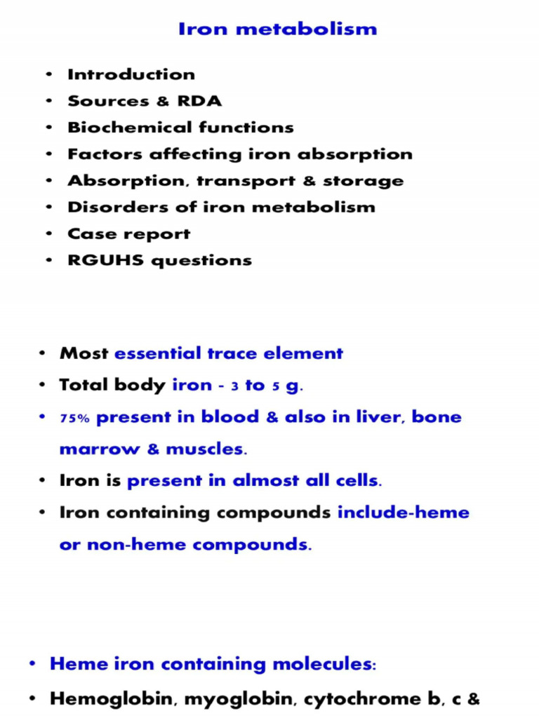 Iron Metabolism | PDF