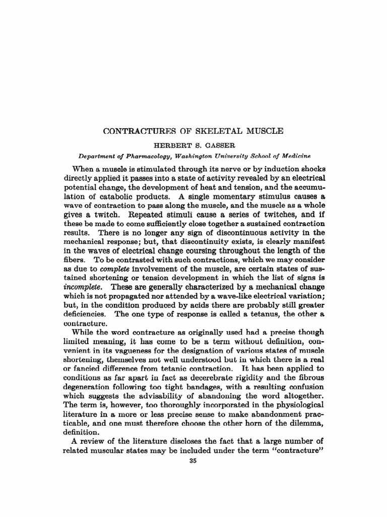 Muscle Contracture | PDF | Muscle Contraction | Skeletal Muscle