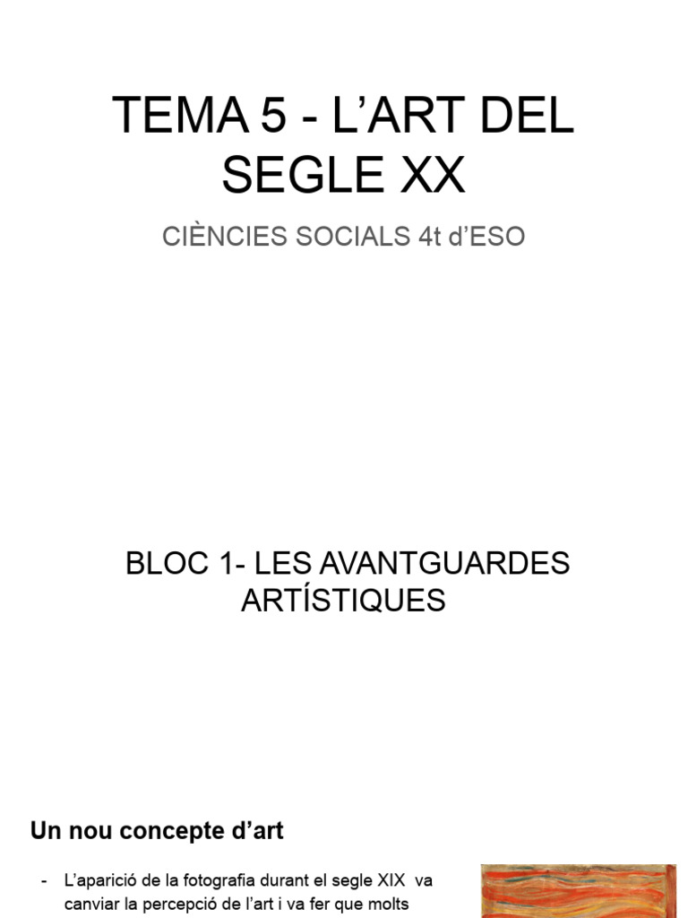 Tema 5 - L'art Del Segle XX | PDF