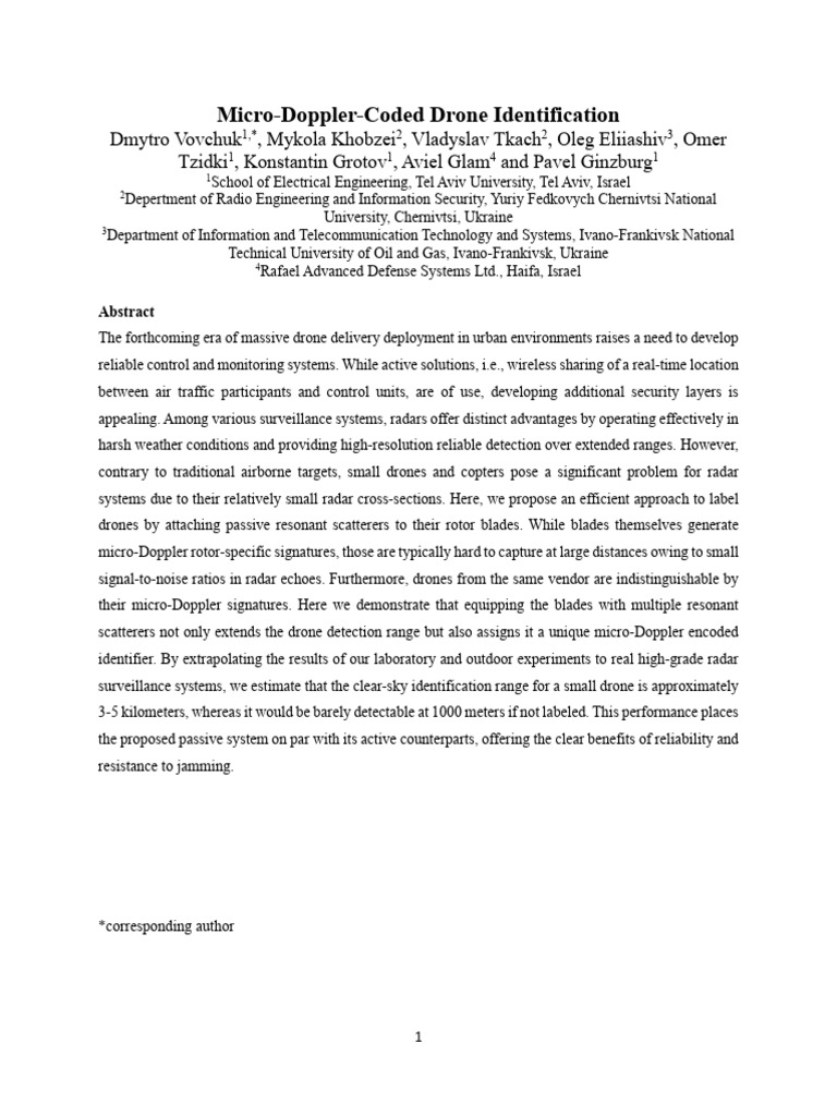 MIcro Doppler Classification | PDF | Radar | Unmanned Aerial Vehicle