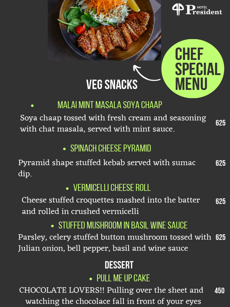 Chef Special Menu | PDF