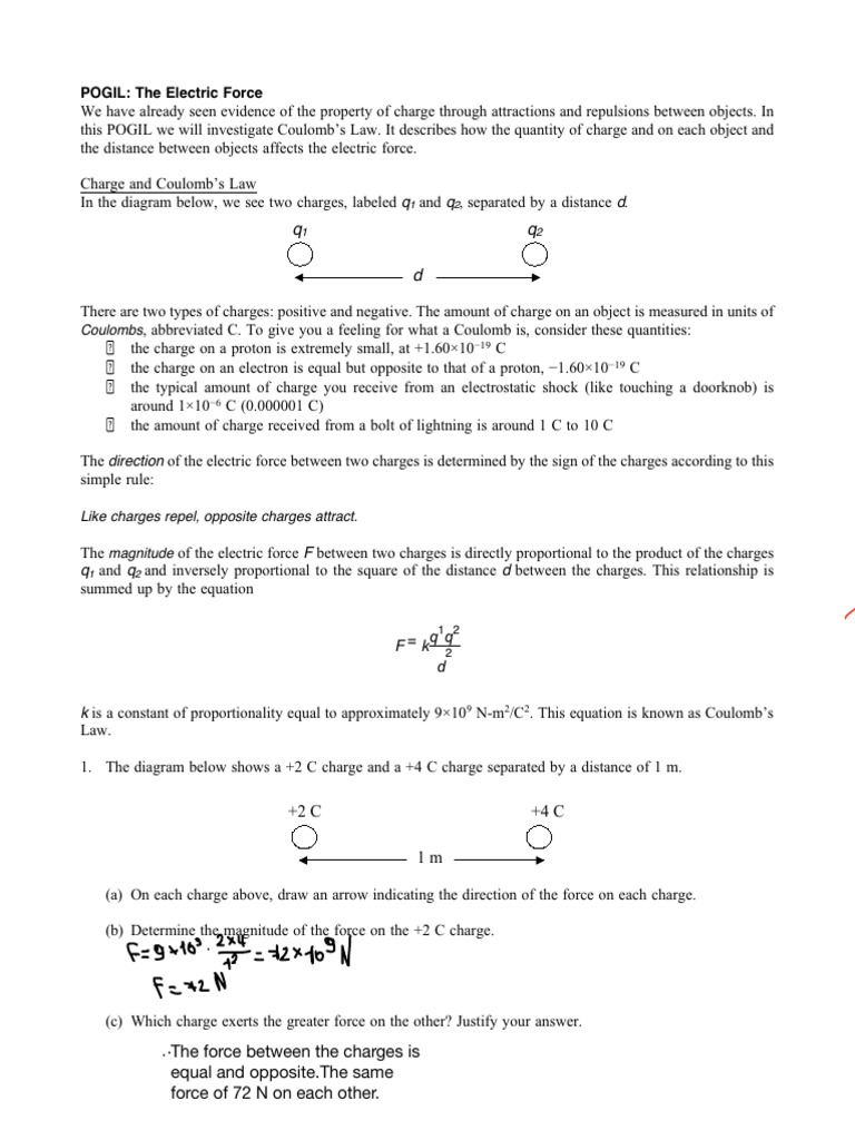 Understanding Coulomb's Law and Electric Force | PDF