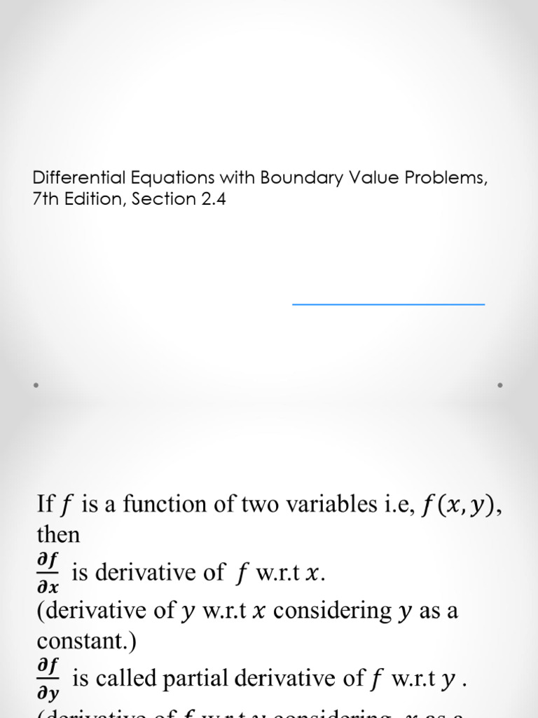 Exact First Order ODEs Explained | PDF | Ordinary Differential Equation ...