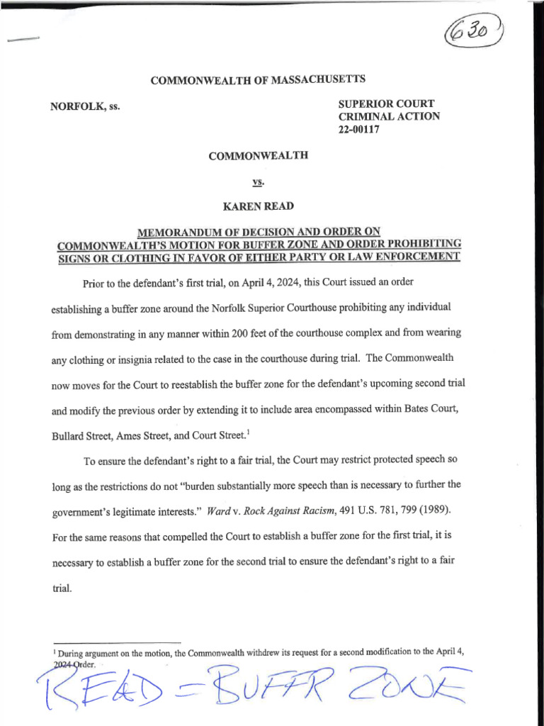 Karen Read Buffer Zone Filing March 26 | PDF