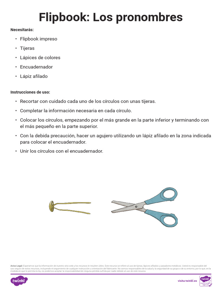 Flipbook Los Pronombres | PDF