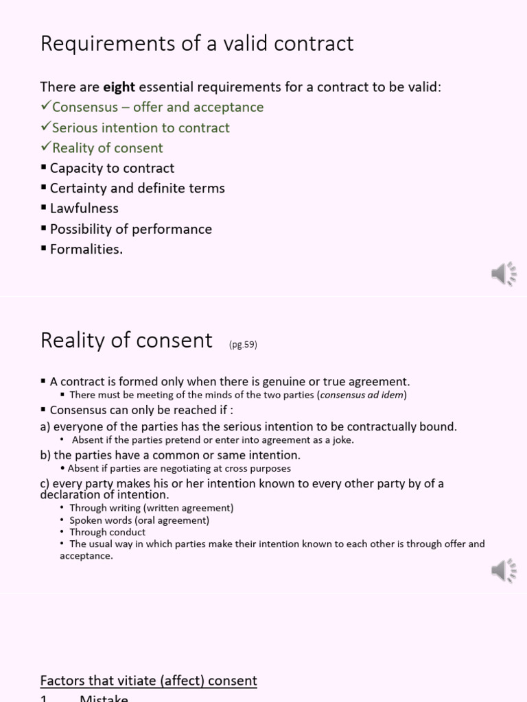 Topic 5 Class WIP - The Law of Contract - Reality of consent ...