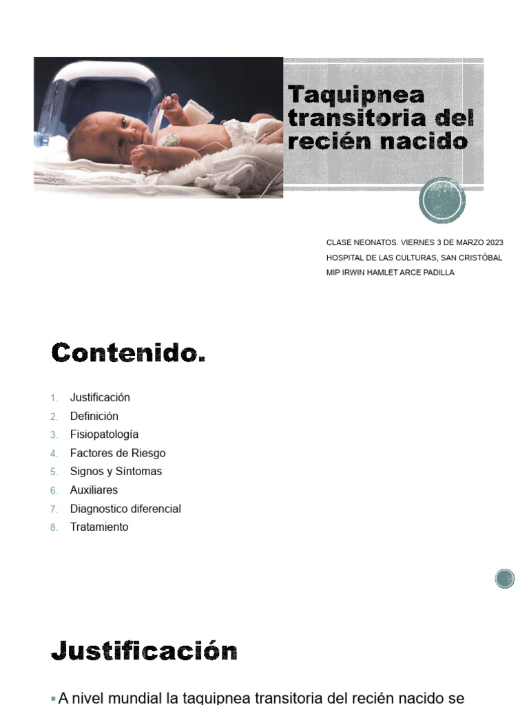 Taquipnea Transitoria en Recién Nacidos | PDF