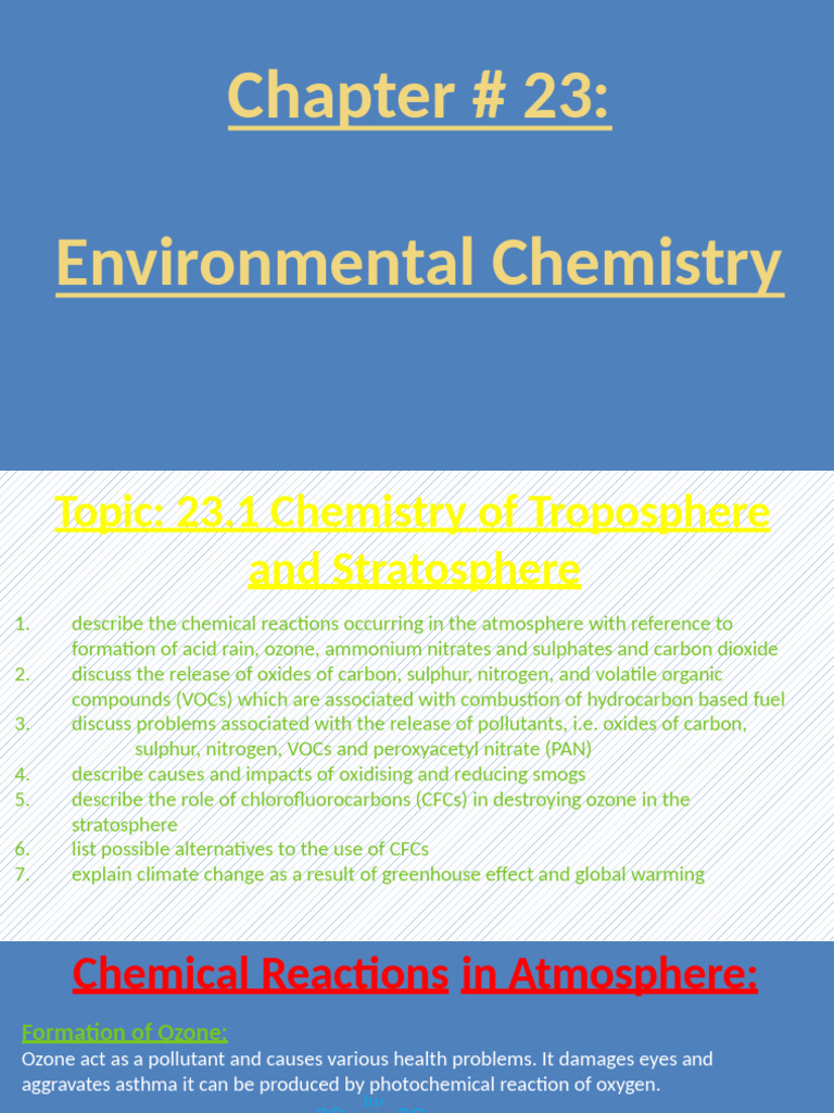 Atmospheric Chemistry and Pollution Effects | PDF | Water Purification ...