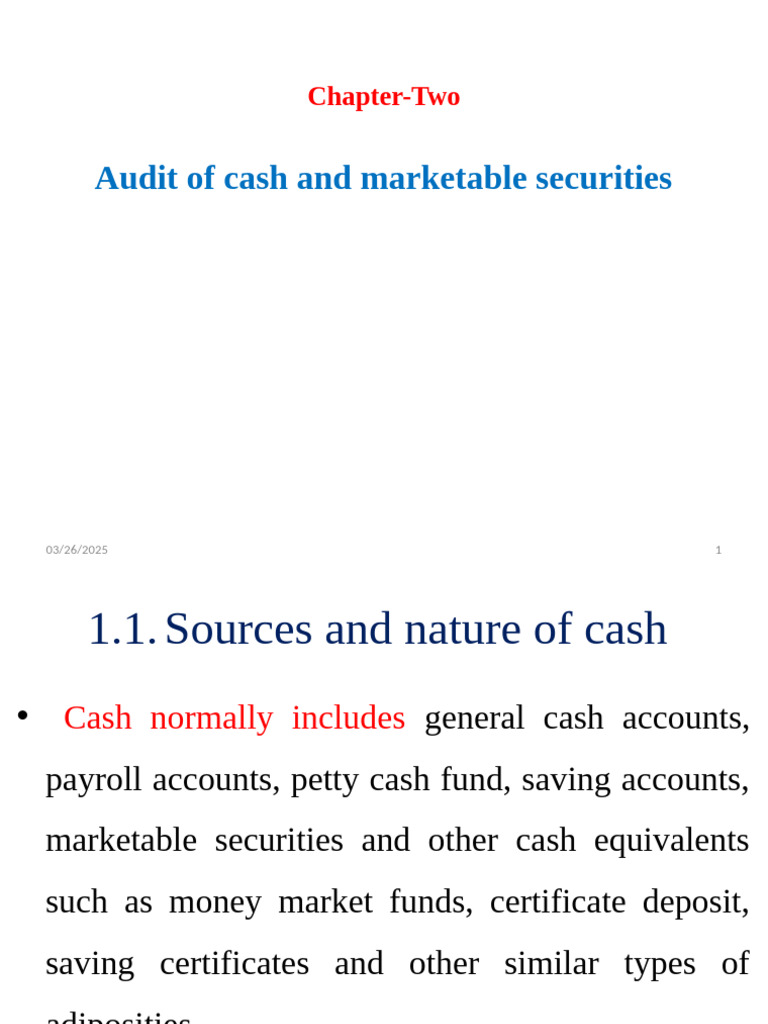 Audit 2 CH 6 Audit of Cash | PDF | Audit | Cash