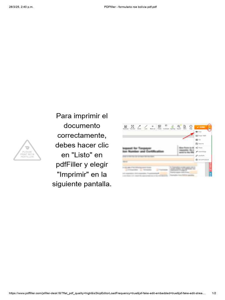 PDFfiller - Formulario Roe Bolivia PDF | PDF
