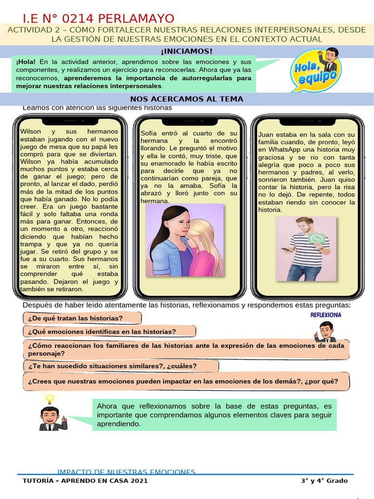 III EXPERIENCIA DE APRENDIZAJE - ACT 2- 3° y 4° GRADO | PDF | Las emociones | Ira