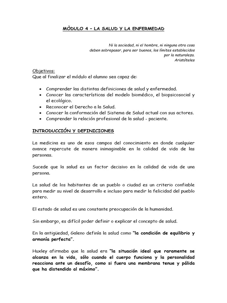 Mòdulo 3 - La Salud y La Enfermedad | PDF | Patógeno | Infección