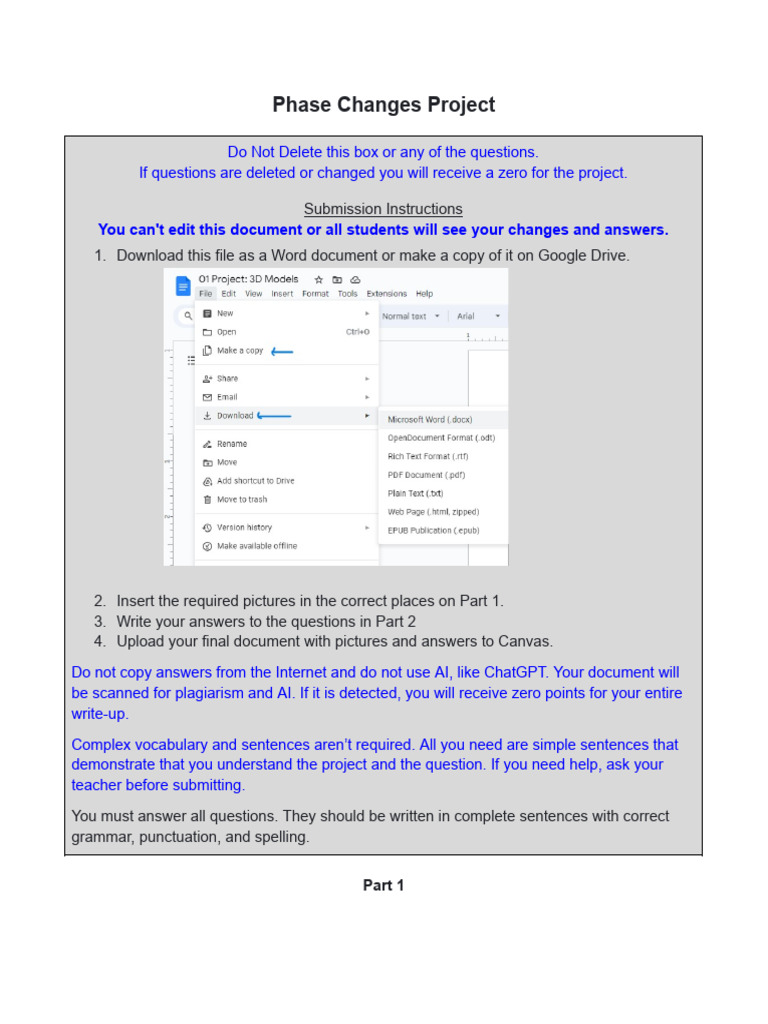 02 Project - Phase Changes Lab | PDF | Liquids | Matter