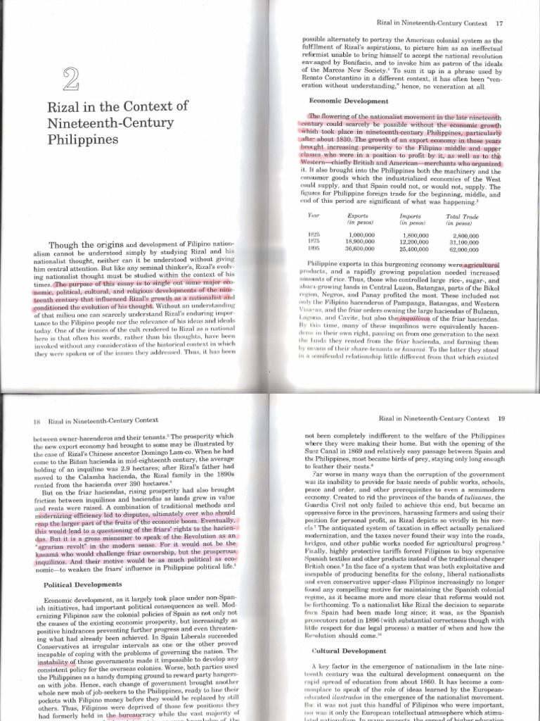Rizal in The Context of Nineteenth-Century Philippines | PDF