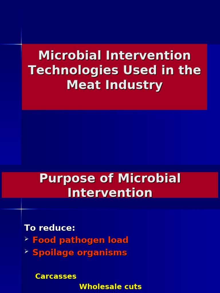 Microbial Intervention Technologies Used in The Meat Industry | PDF ...