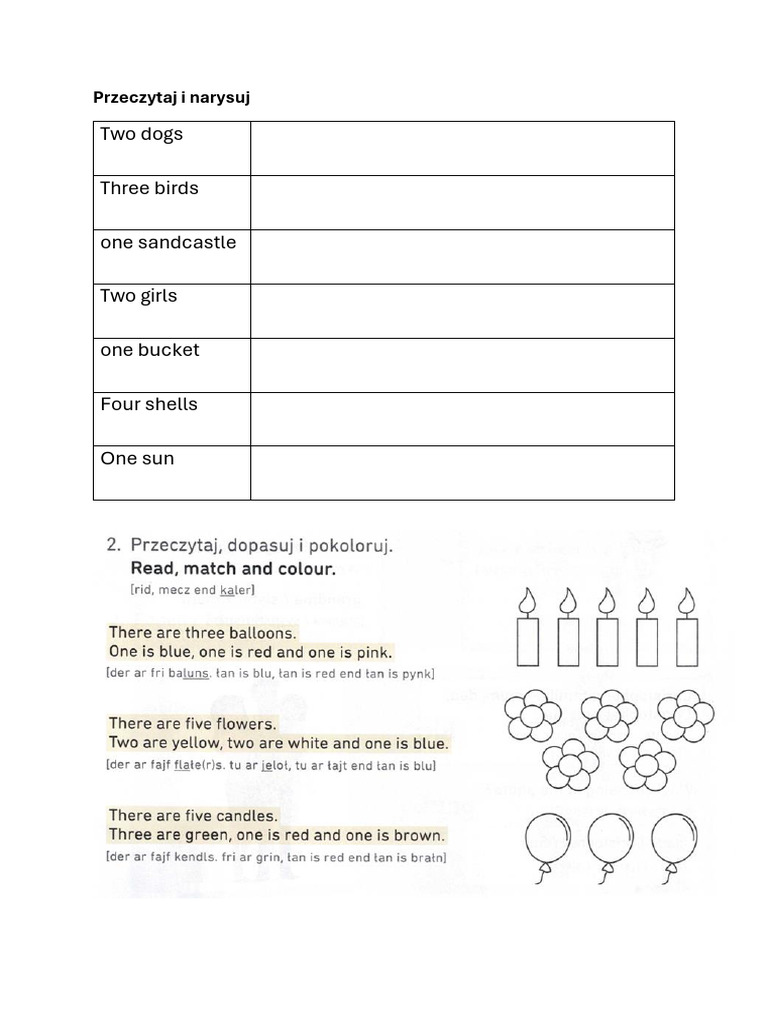 Drawing Activity: Beach Scene Elements | PDF
