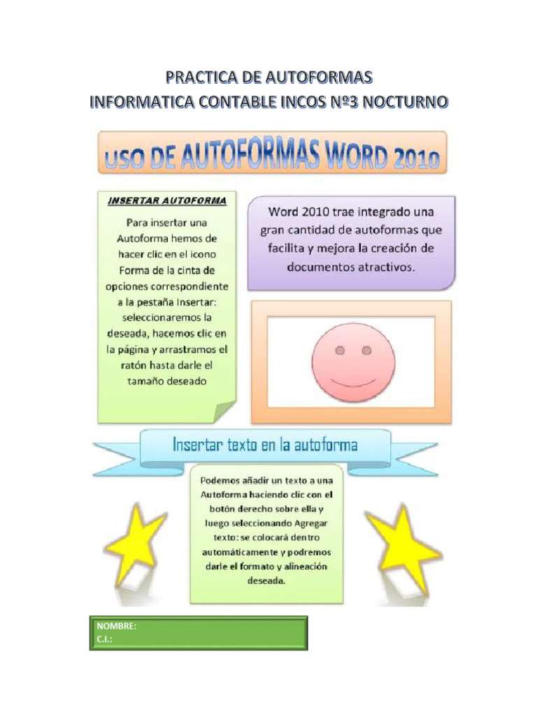 Practica de Autoformas | PDF