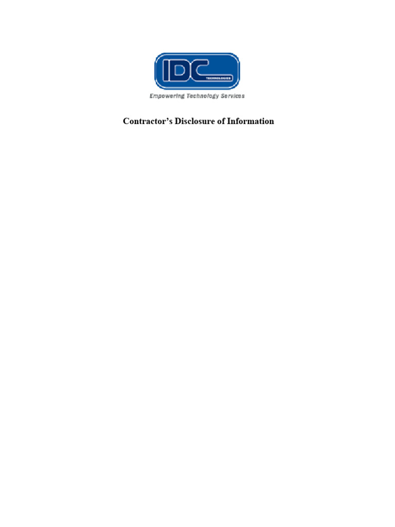 Contractor Disclosure of Information | PDF