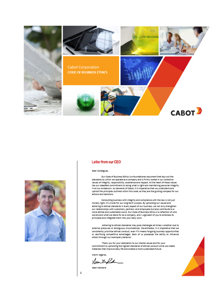 Cabot Corporation Ethics Code Overview | PDF | Business Ethics | Harassment