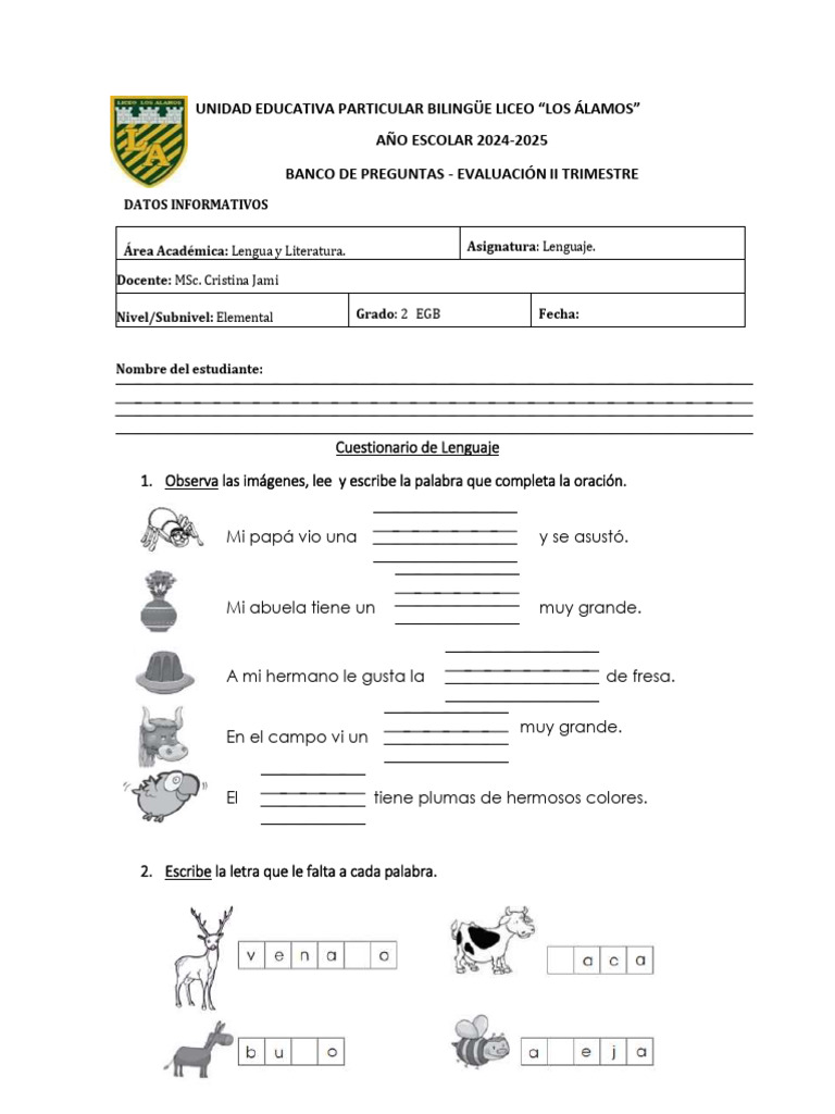 Cuestionario 2tri 2do l | PDF