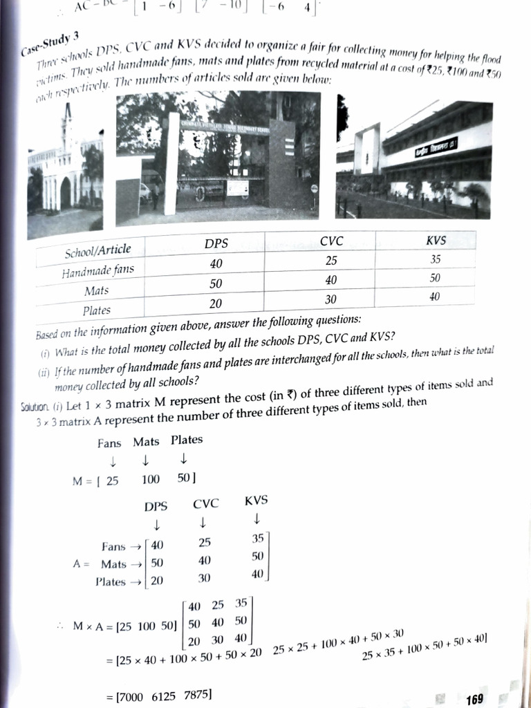 Case Study, MCQ - Matrices& Det. | PDF | Mathematics | Functions And Mappings