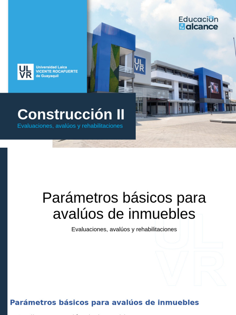 CII - U3 - Parámetros Básicos para Avalúo de Inmuebles | PDF | Depreciación | Bienes raíces