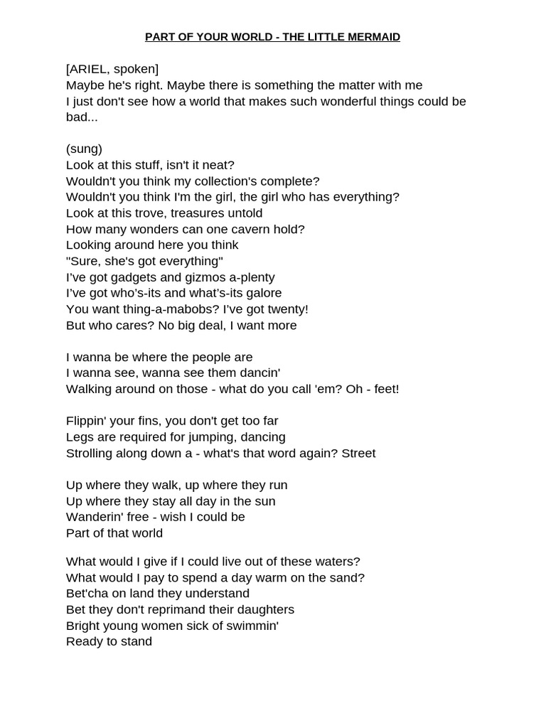 PART OF YOUR WORLD | PDF