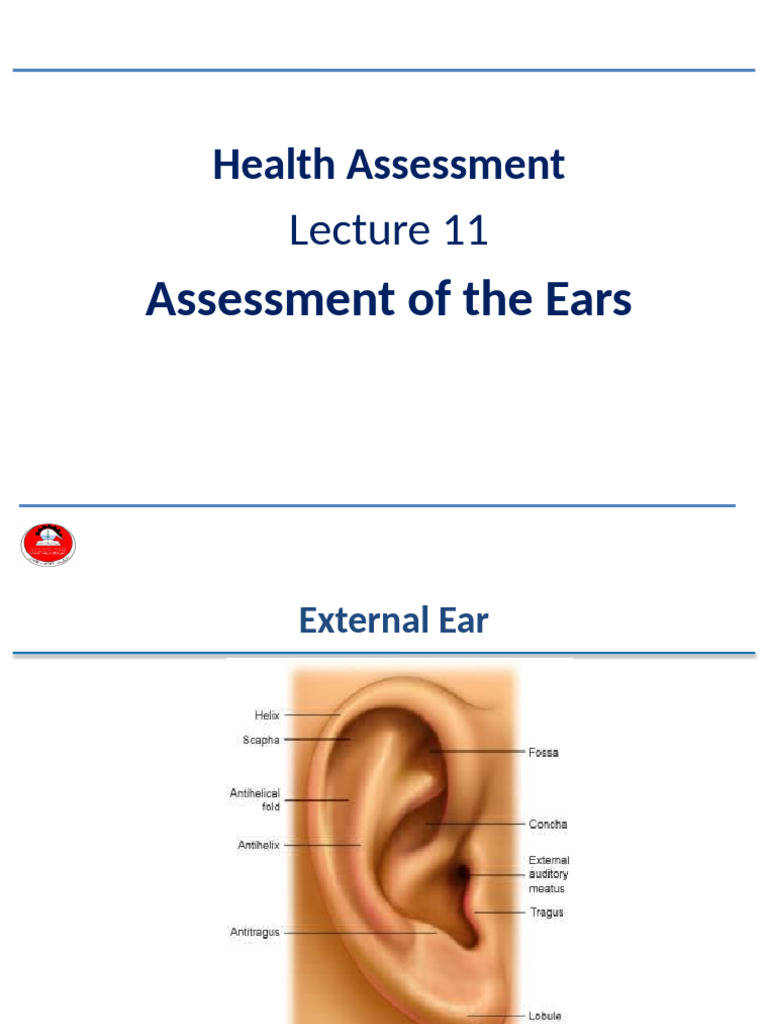 Ear Health Assessment Guide | PDF | Ear | Sensory Organs
