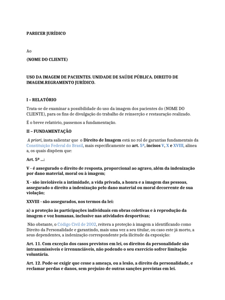 Modelo de Parecer Juridico | PDF | Indenização | Justiça