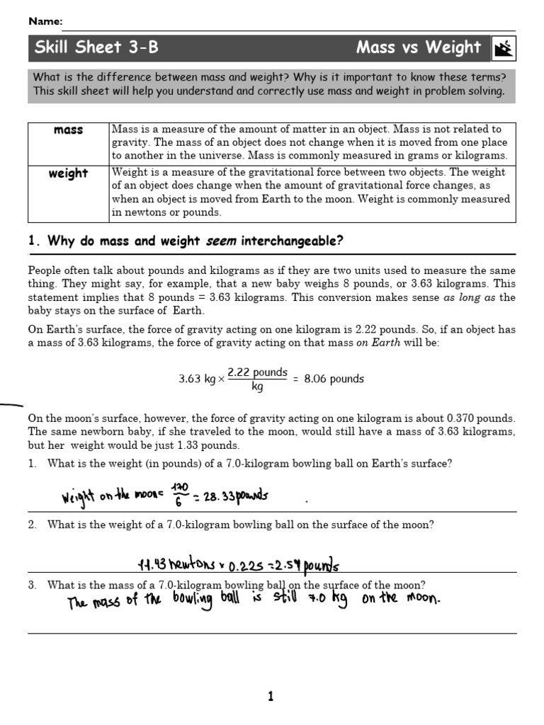 FPS+with+ESS+skill+sheets Book | PDF | Weight | Momentum