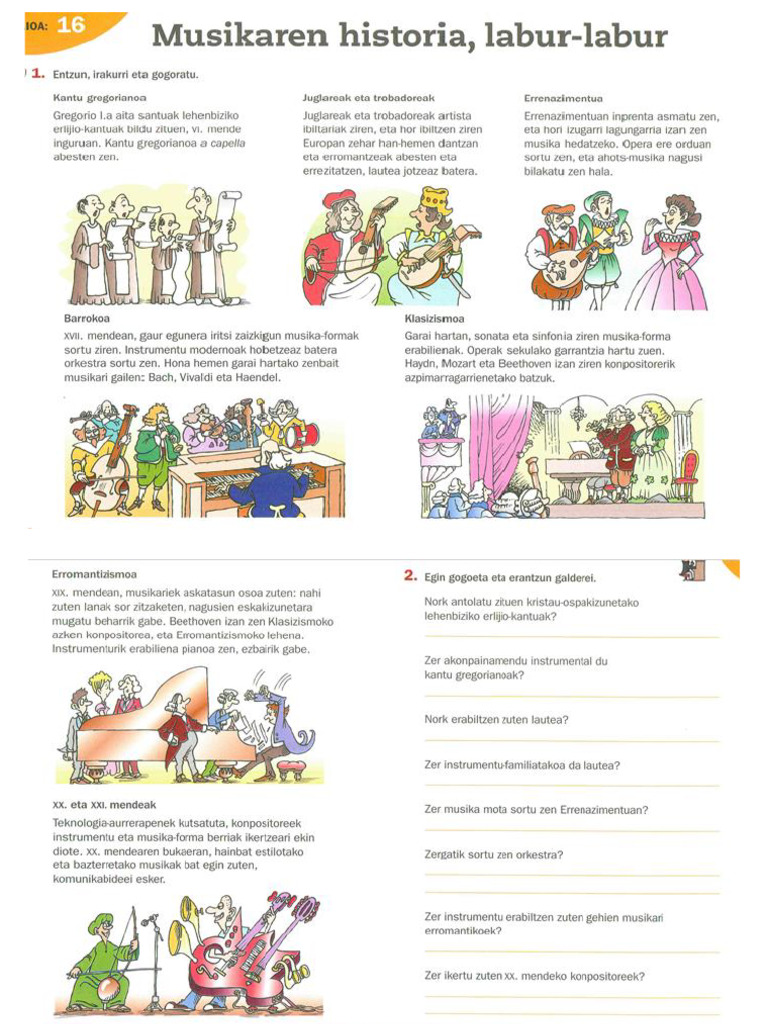 Musikaren Historia Labur Labur | PDF