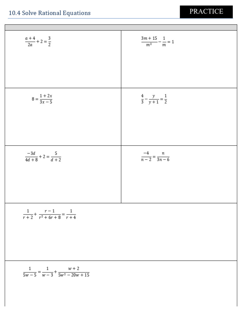 Solve Rational Equations Guide | PDF