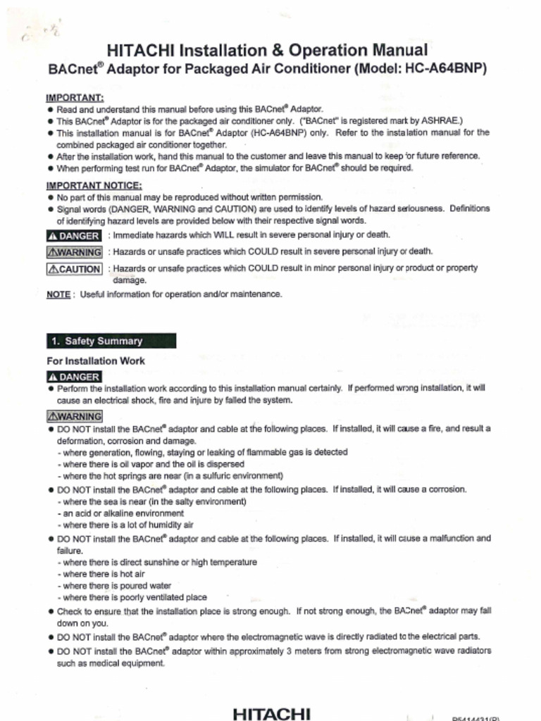 Hc-A64bnp Bacnet p5414431(p) | PDF