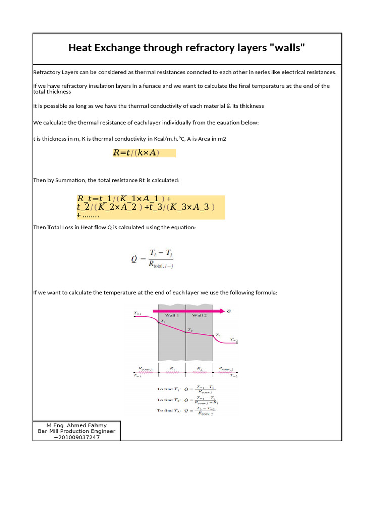 Refractory Heat Transfer Analysis | PDF | Heat Transfer | Materials
