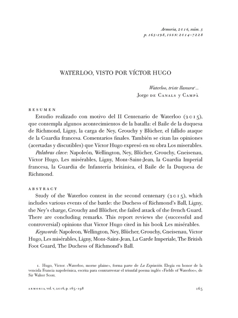 Waterloo | PDF | Batalla de waterloo | Arthur Wellesley