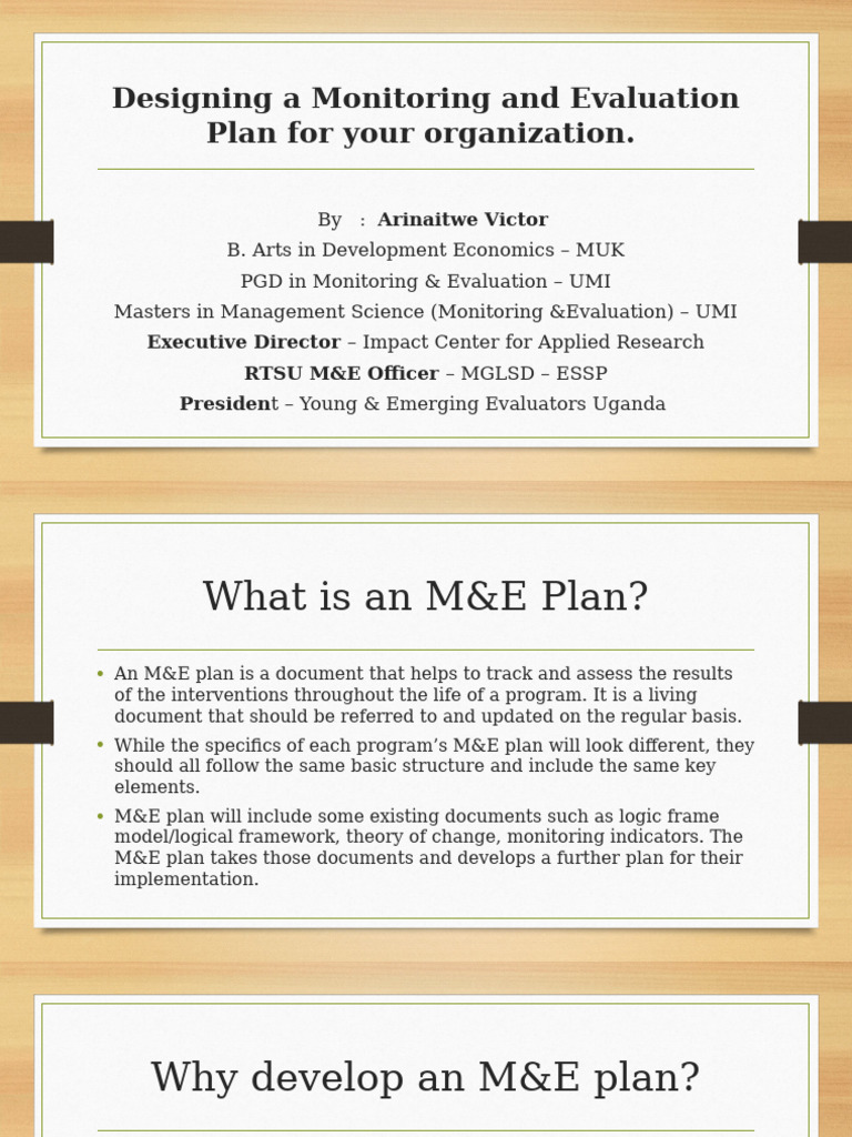 Designing an Effective M&E Plan | PDF | Business