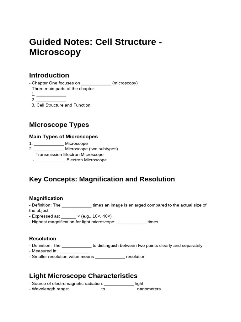 Grade Level 12 - Guided Notes | PDF | Microscope | Angular Resolution