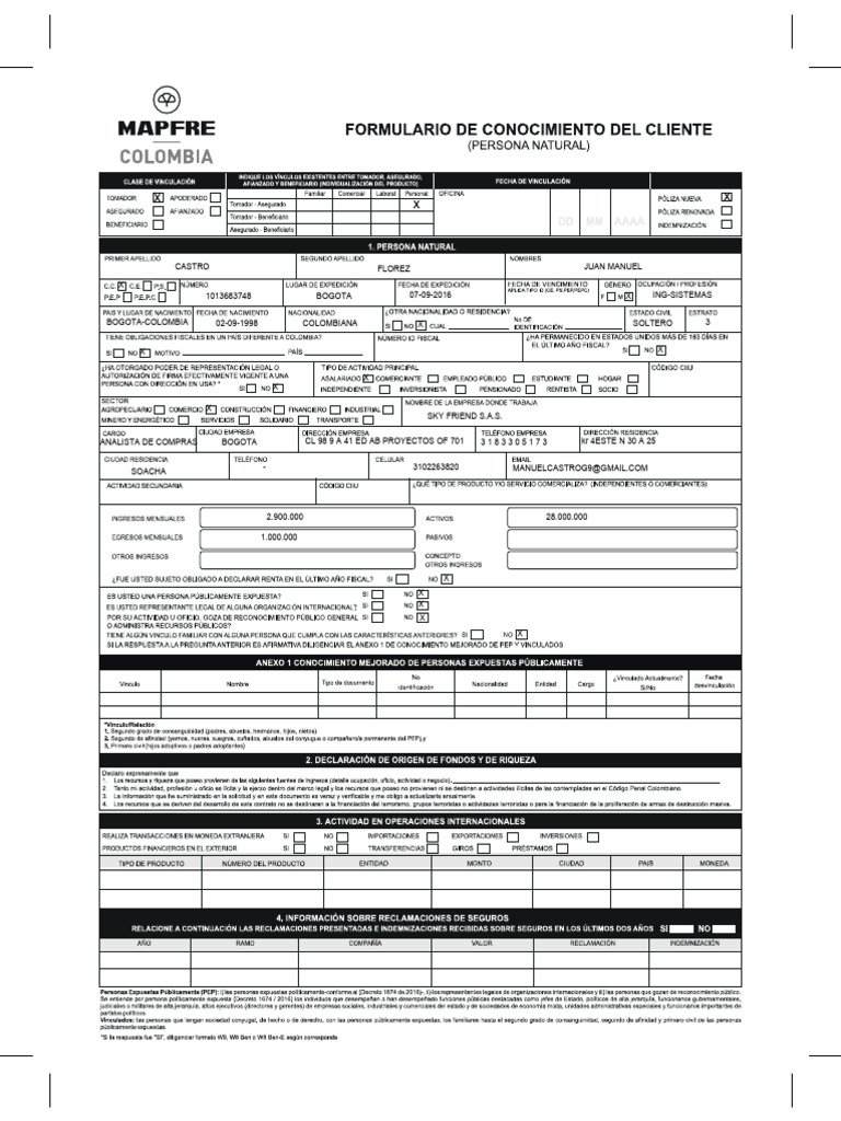 Sarlaft Mapfre PN Actualizado JM | PDF