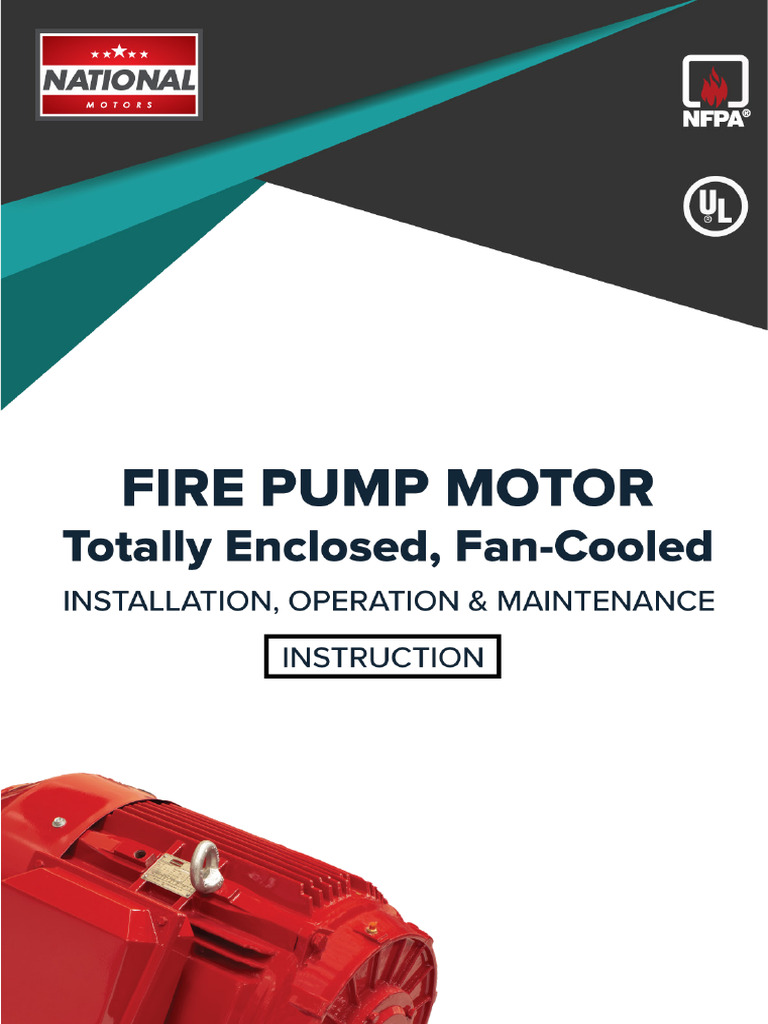 Fire Pump Motor Installation Guide | PDF | Pump | Electric Motor