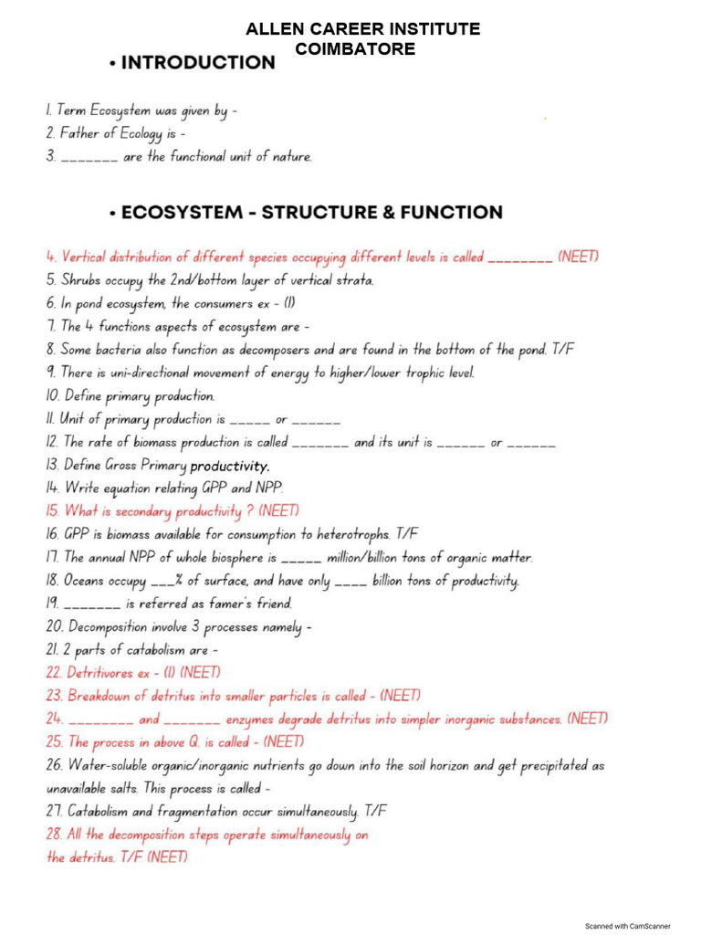 Ecosystem NCERT | PDF