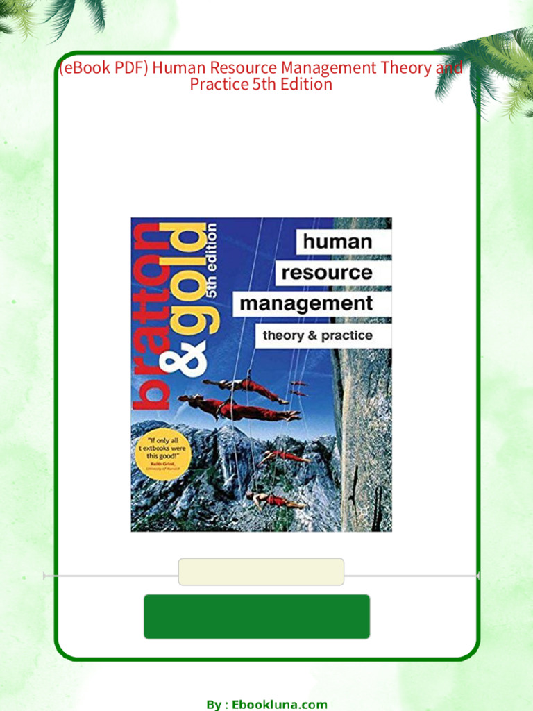 (eBook PDF) Human Resource Management Theory and Practice 5th Edition download | PDF | Human ...