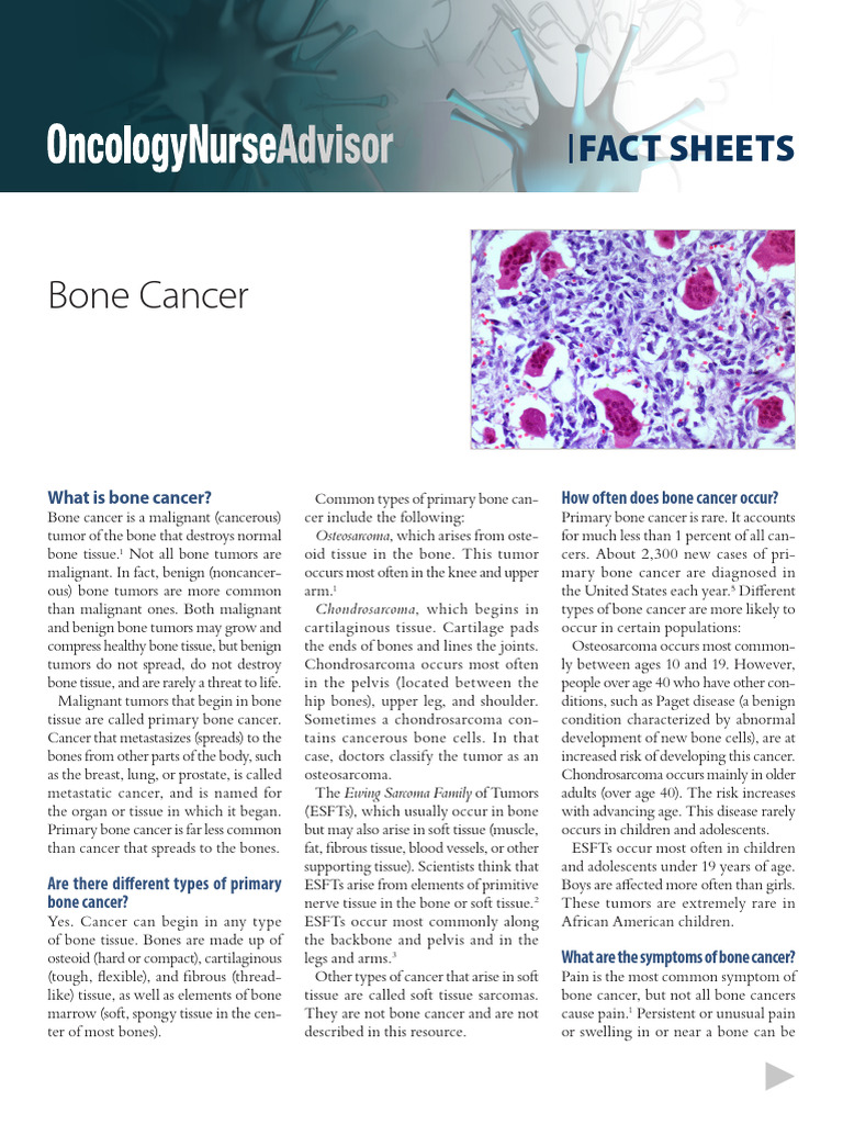 Bone Cancer (Article) Author Oncology Nurse Advisor | PDF | Cancer | Bone