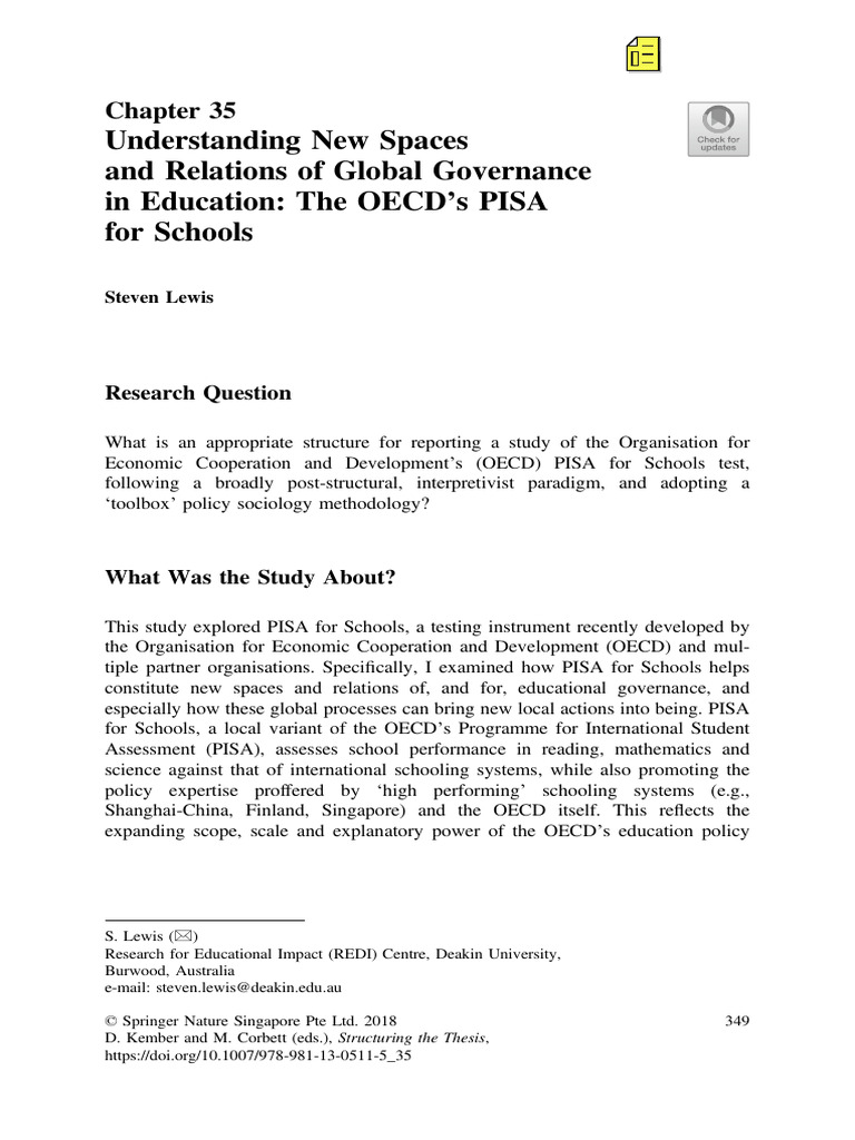 Ch35 Lewis, S. (2018).Understanding New Spaces and Relations of Global Governance in Education ...