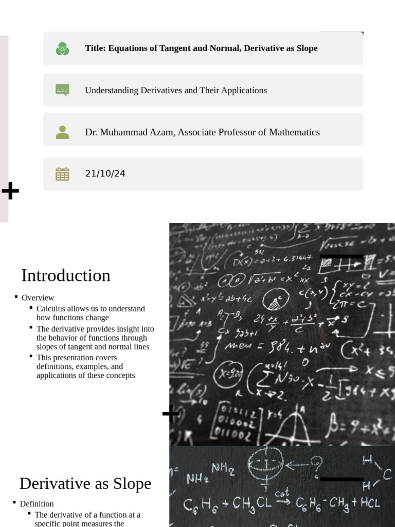 Lecture Equations of Tangent and Normal, Derivative As Slope | PDF ...
