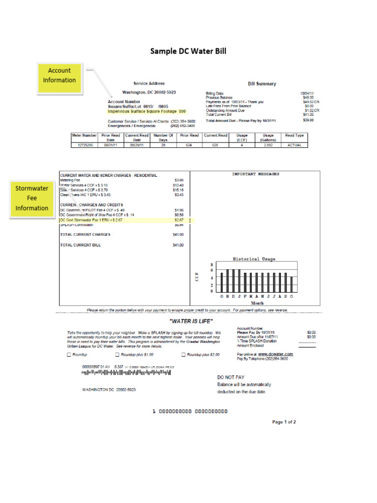 Sample DC Water Bill | PDF