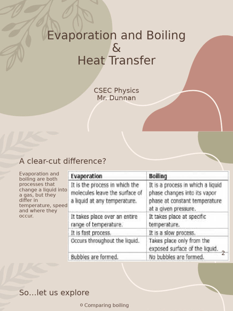 Evaporation vs. Boiling Explained | PDF | Evaporation | Heat Transfer