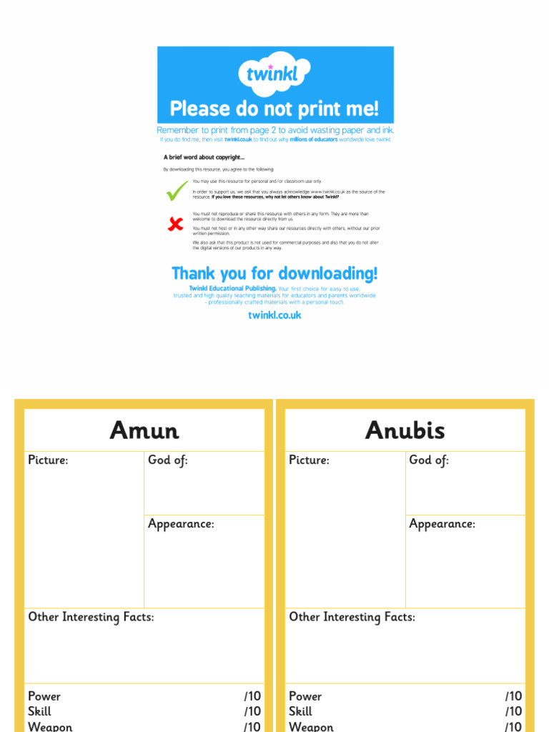 Ancient Egyptian Gods Cards Colour | PDF | Deities | Ancient Near East ...